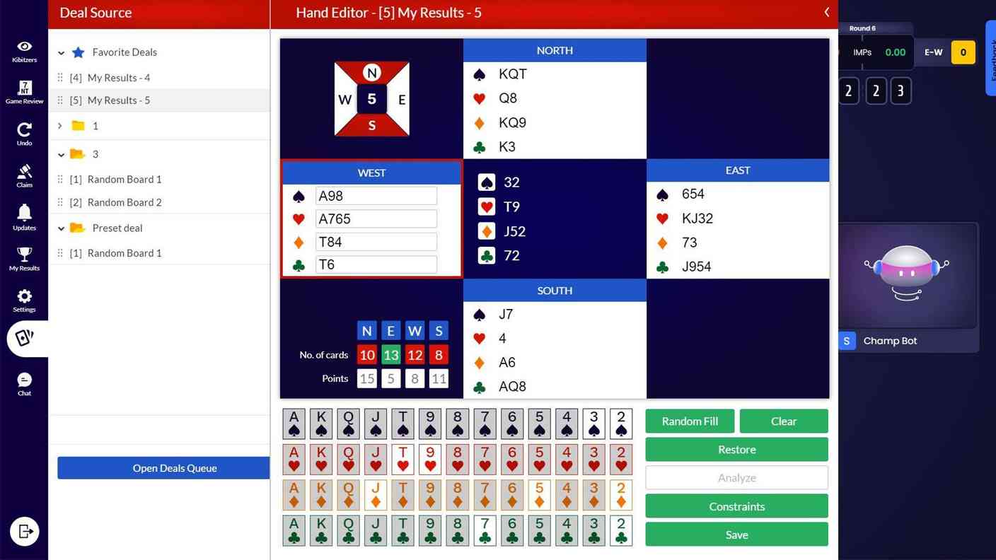 Spielen Sie Bridge online jederzeit und überall mit Bridge Champ!