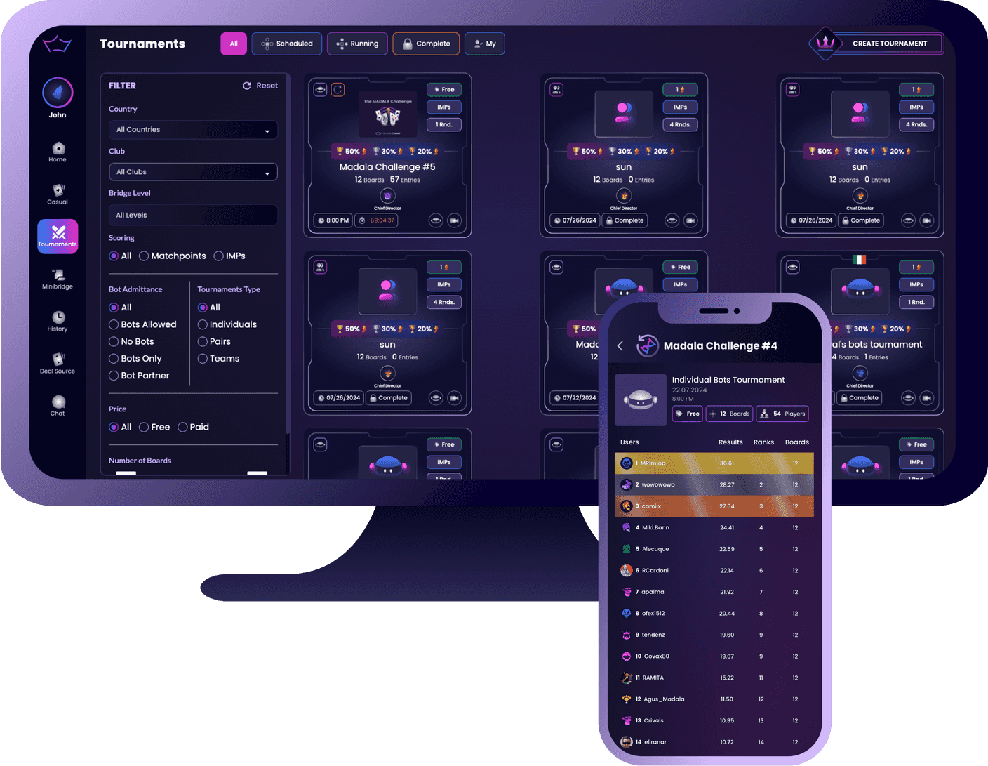 Online Bridge Tournaments - Join Competitive & Casual Games