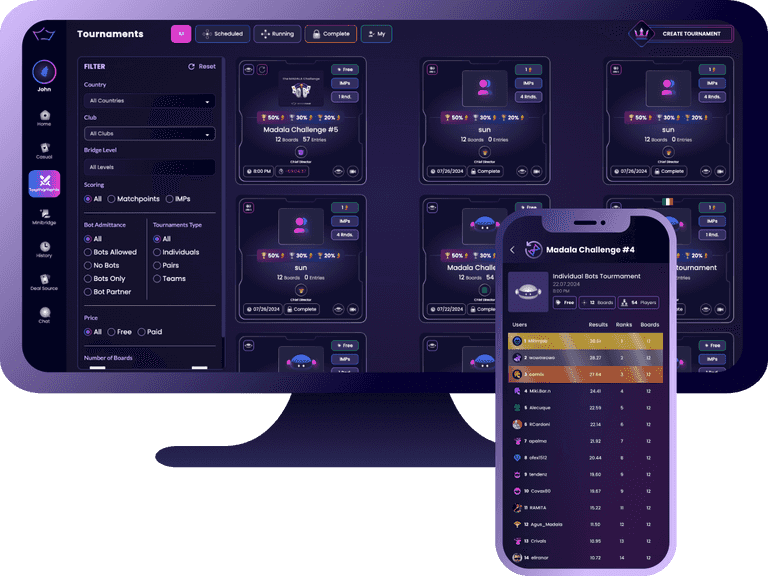 Spielen Sie Bridge online jederzeit und überall mit Bridge Champ!