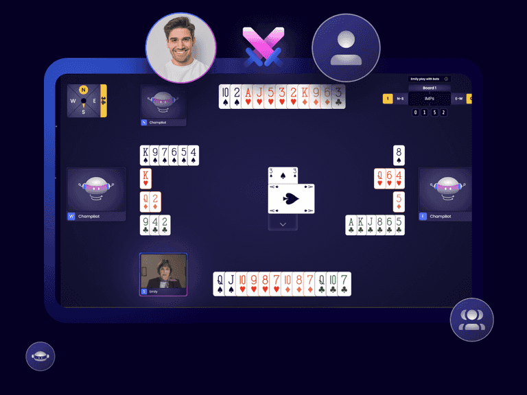 Play bridge online anytime, anywhere with Bridge Champ!