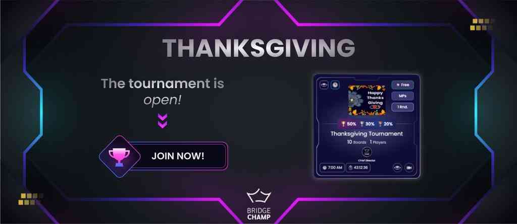 Thanksgiving Bridge Tournament 2025 – Free Online Event (Nov 27–30)