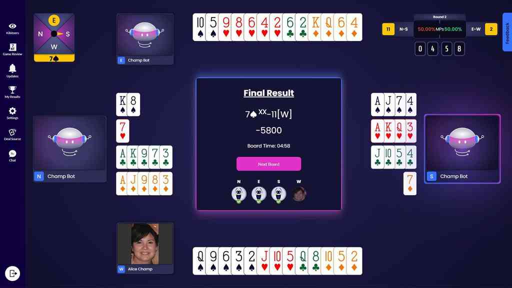 Spil bridge online når som helst, hvor som helst med Bridge Champ!